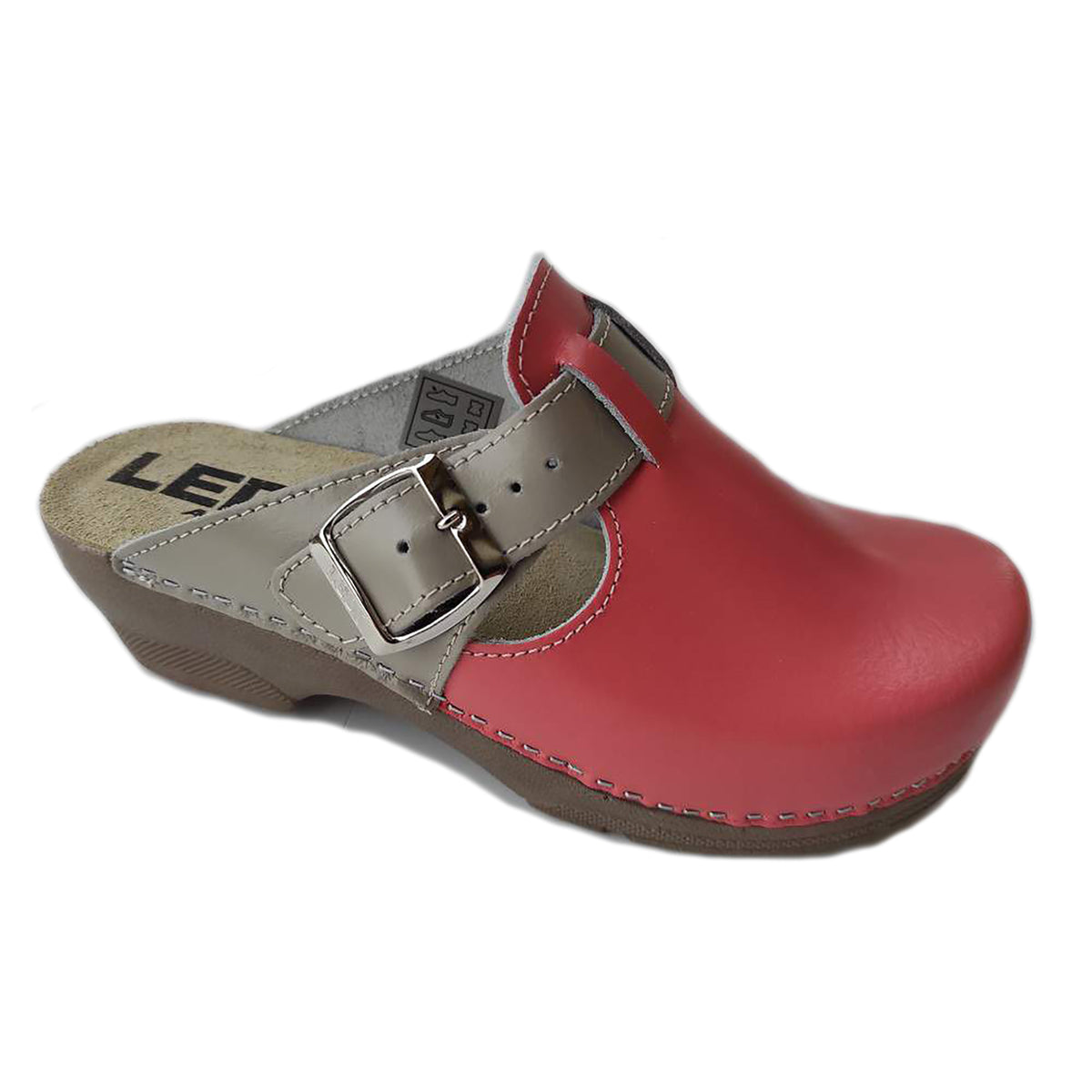 LEDI 330-11 Leather Clogs for Women - Salmon-Beige – ClogStore